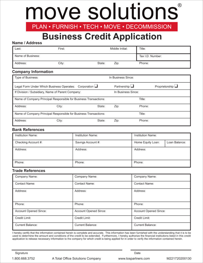 Credit Application